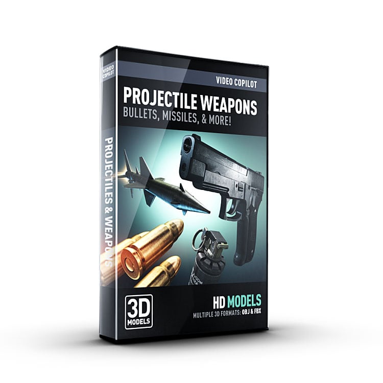 Video Copilot 3D Model Pack - Projectile Weapons – Toolfarm Japan